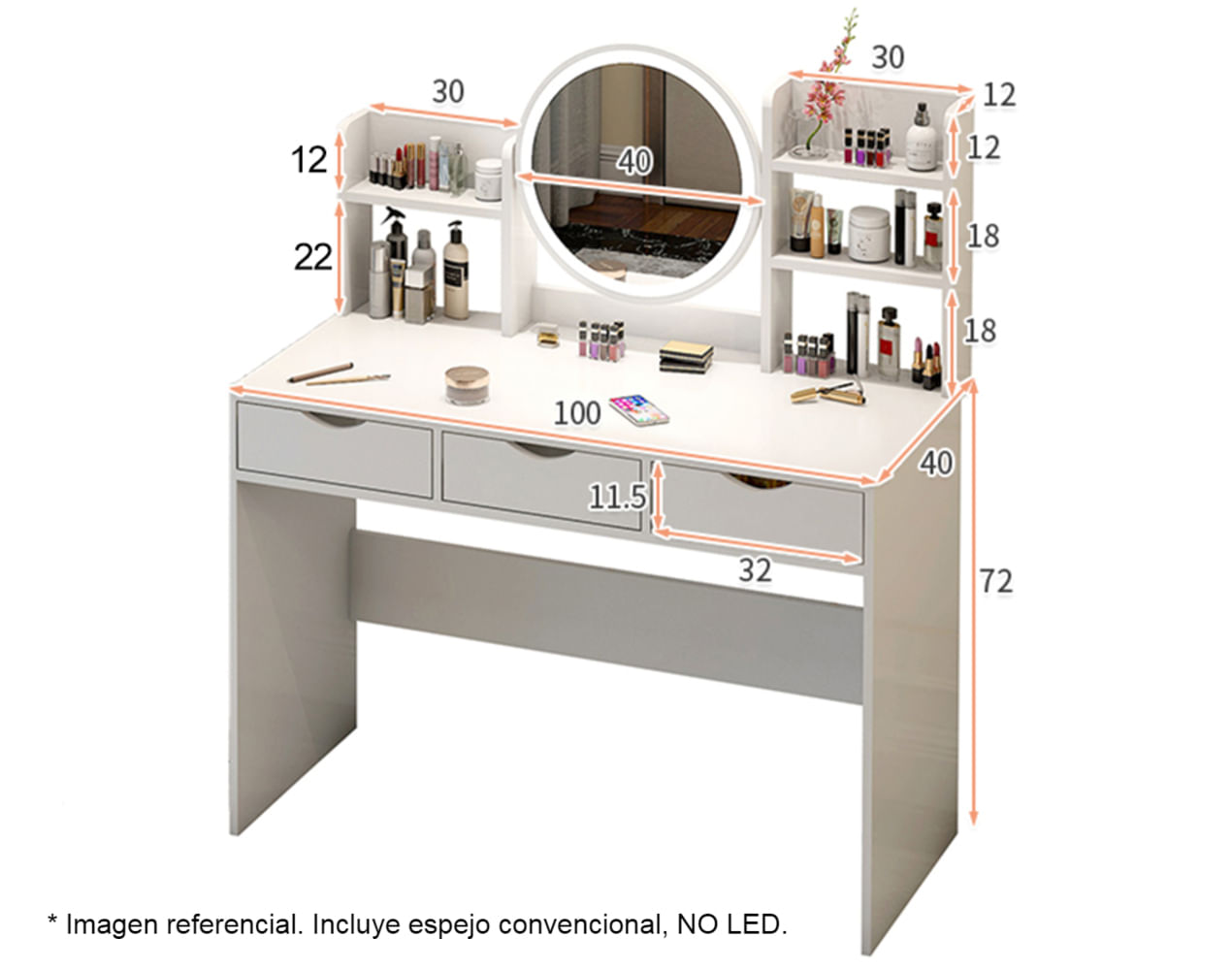 Tocador Vintage Moderno Gabriela Blanco - Real Plaza