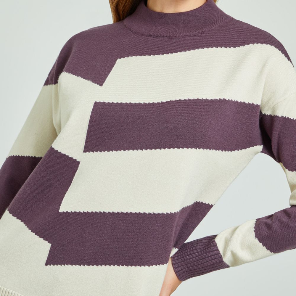 Chompa Madison Mujer Manga Larga Block - Real Plaza