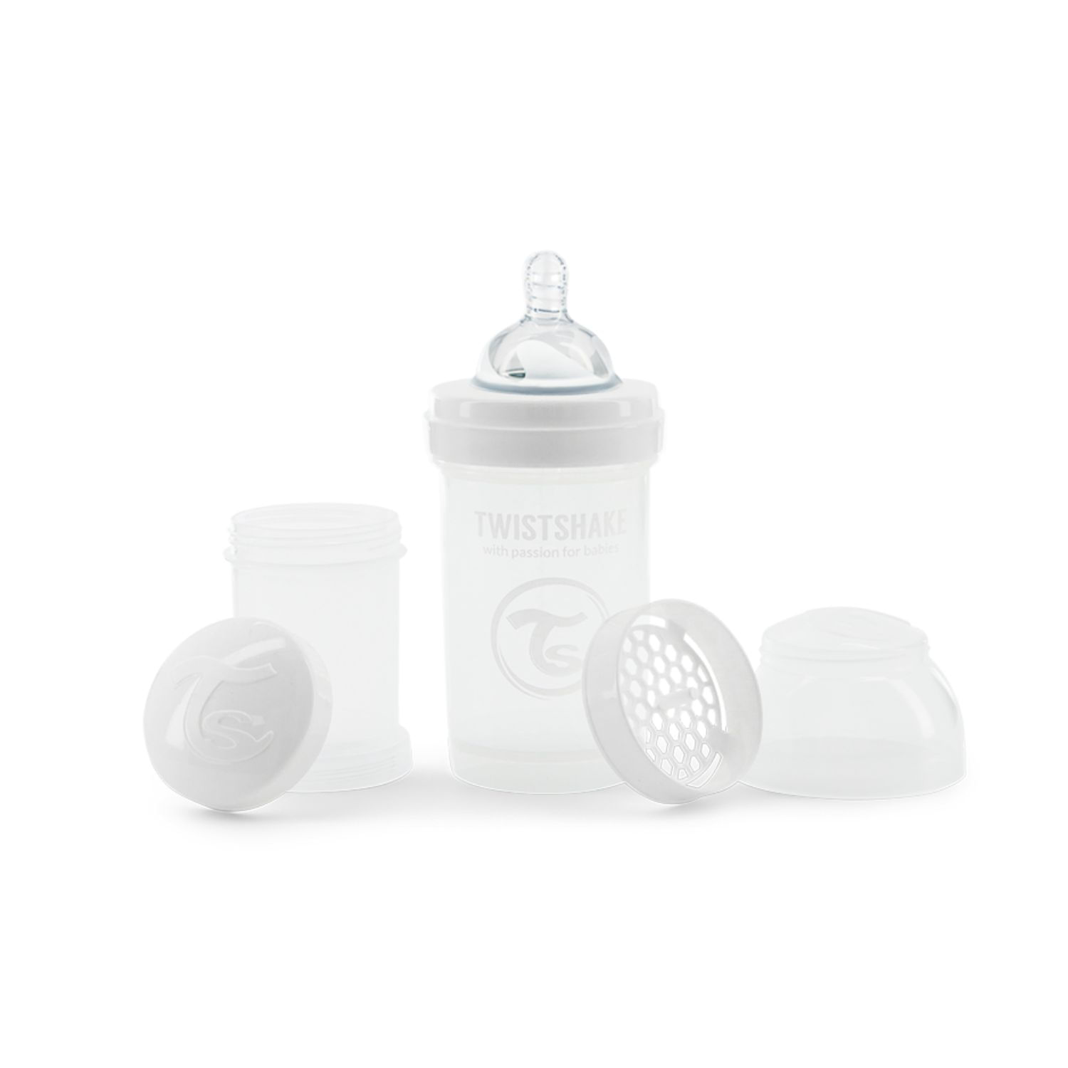 Biberón Anticólicos Twistshake 6oz-180ml Blanco - Real Plaza