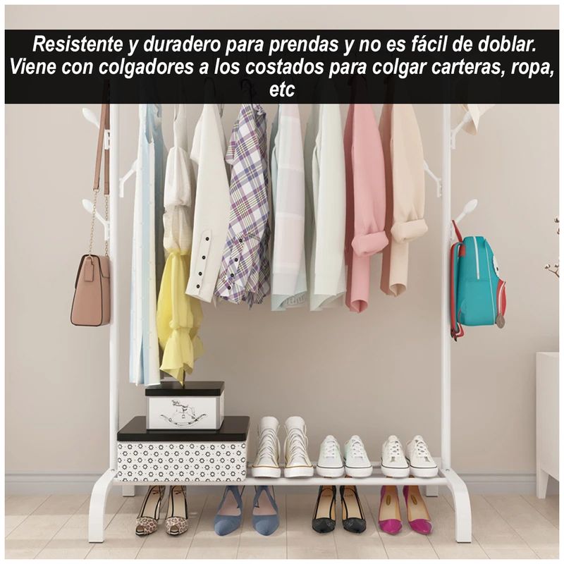 Perchero Exhibidor de Ropa con Base Blanco - Real Plaza