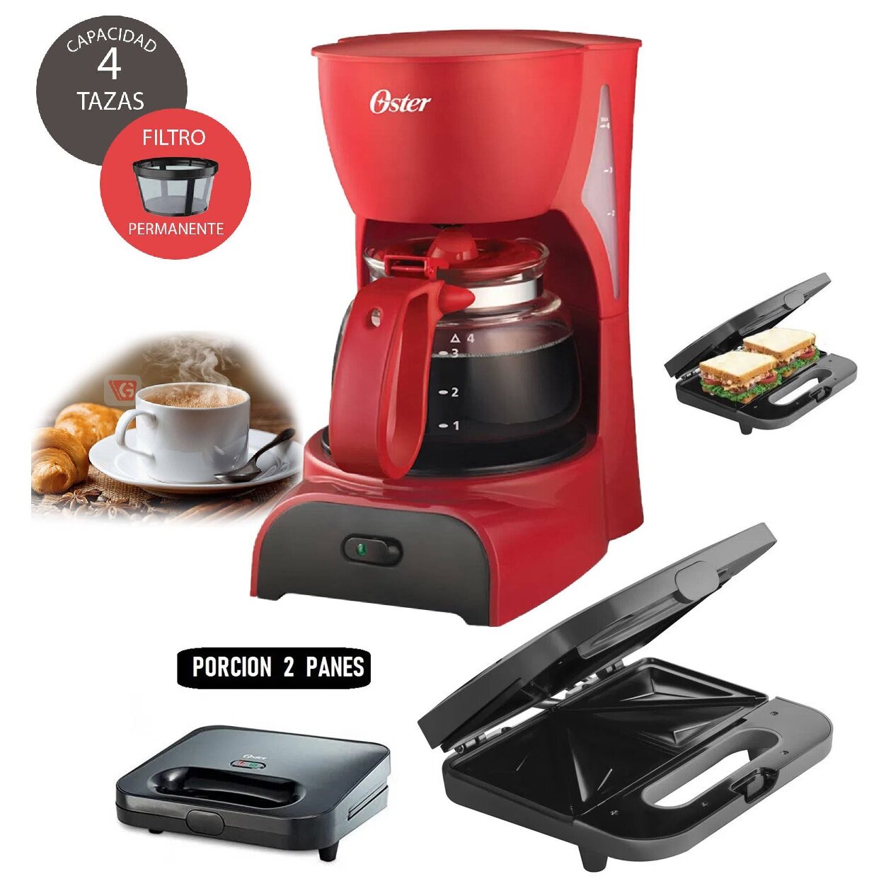 Cafetera BVSTDCDR5R 4 Tz +Sandwichera 2885 2 Pn - Real Plaza