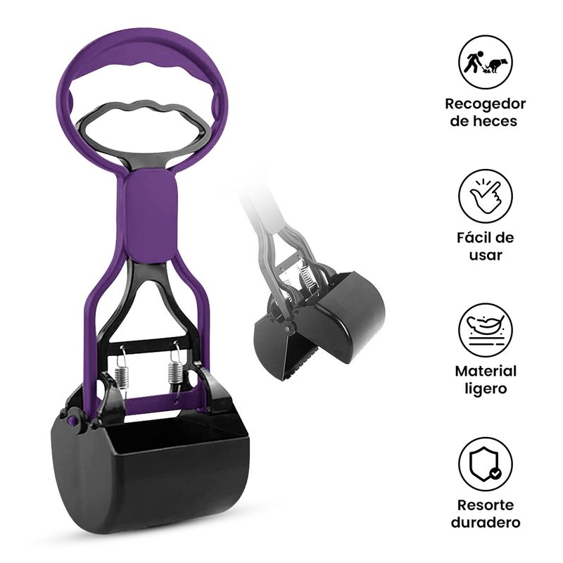 Recogedor de Heces de Perro Extensible - Morado - Real Plaza
