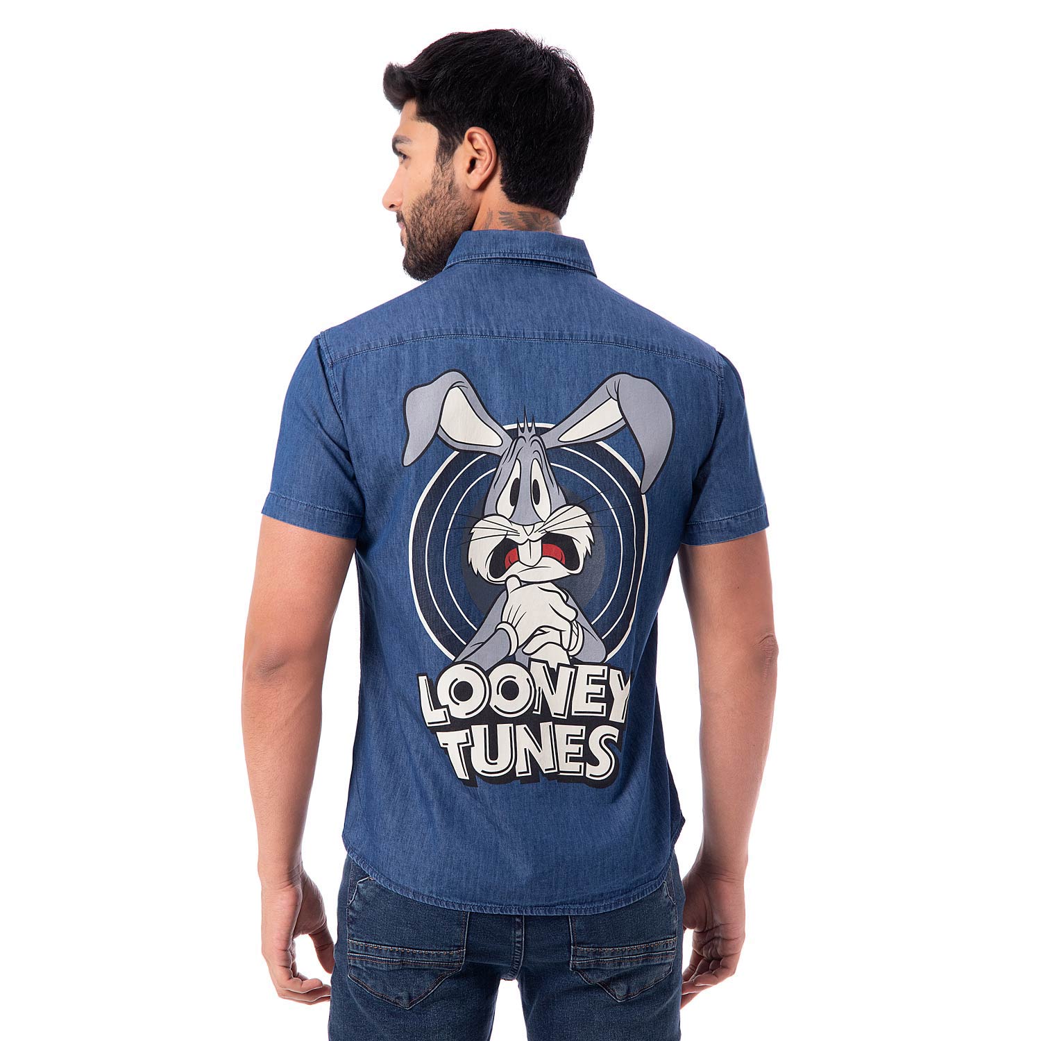 Camisa Yefri_Looney Denim Hombre Pionier - Real Plaza