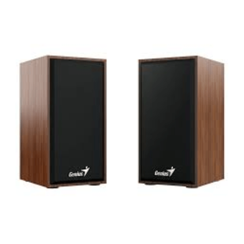 PARLANTE GENIUS STEREO SPEAKERS NEGRO / MARRON - Real Plaza