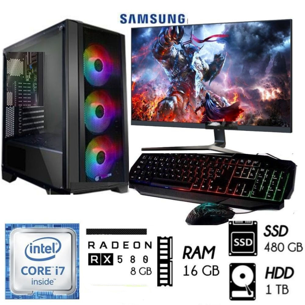 Computadora Gamer i7 16GB RAM | Con Monitor 24" FHD - Real Plaza