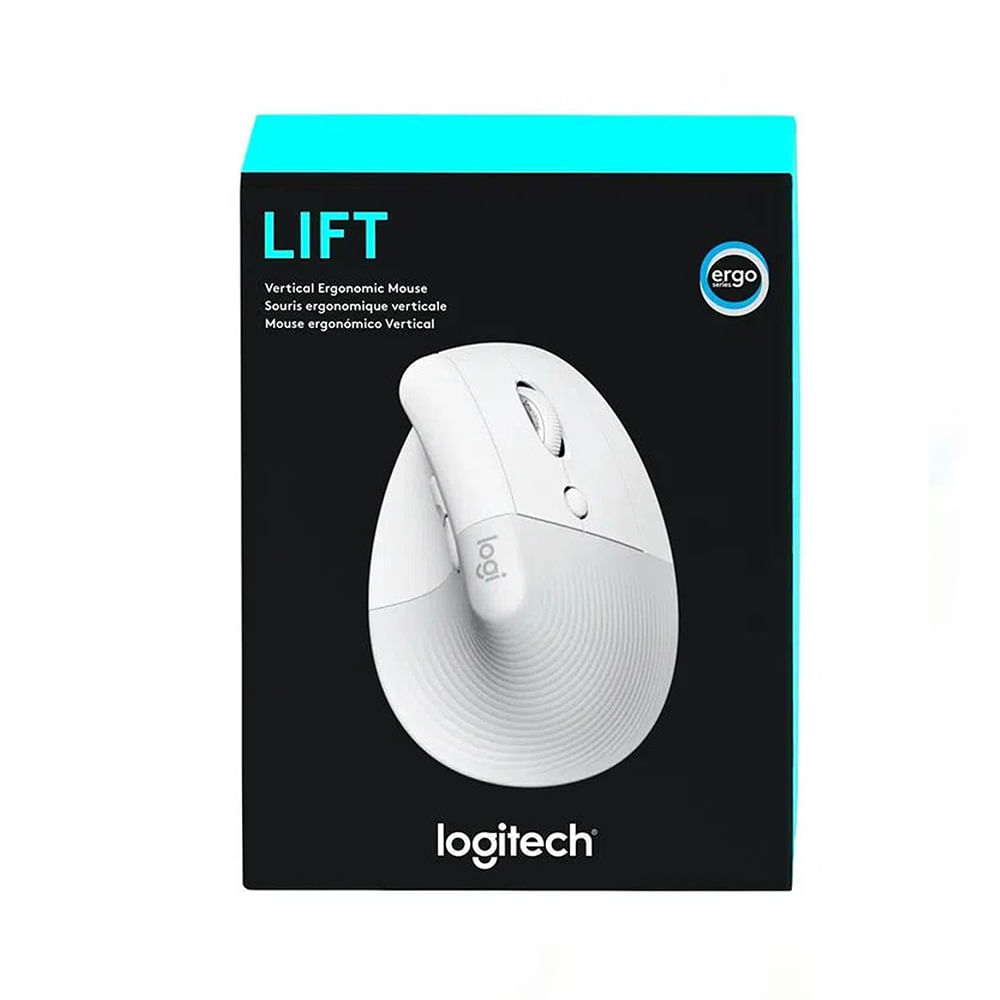 Mouse Logitech Lift Vertical Wireless Oficina Cómodo White - Real Plaza