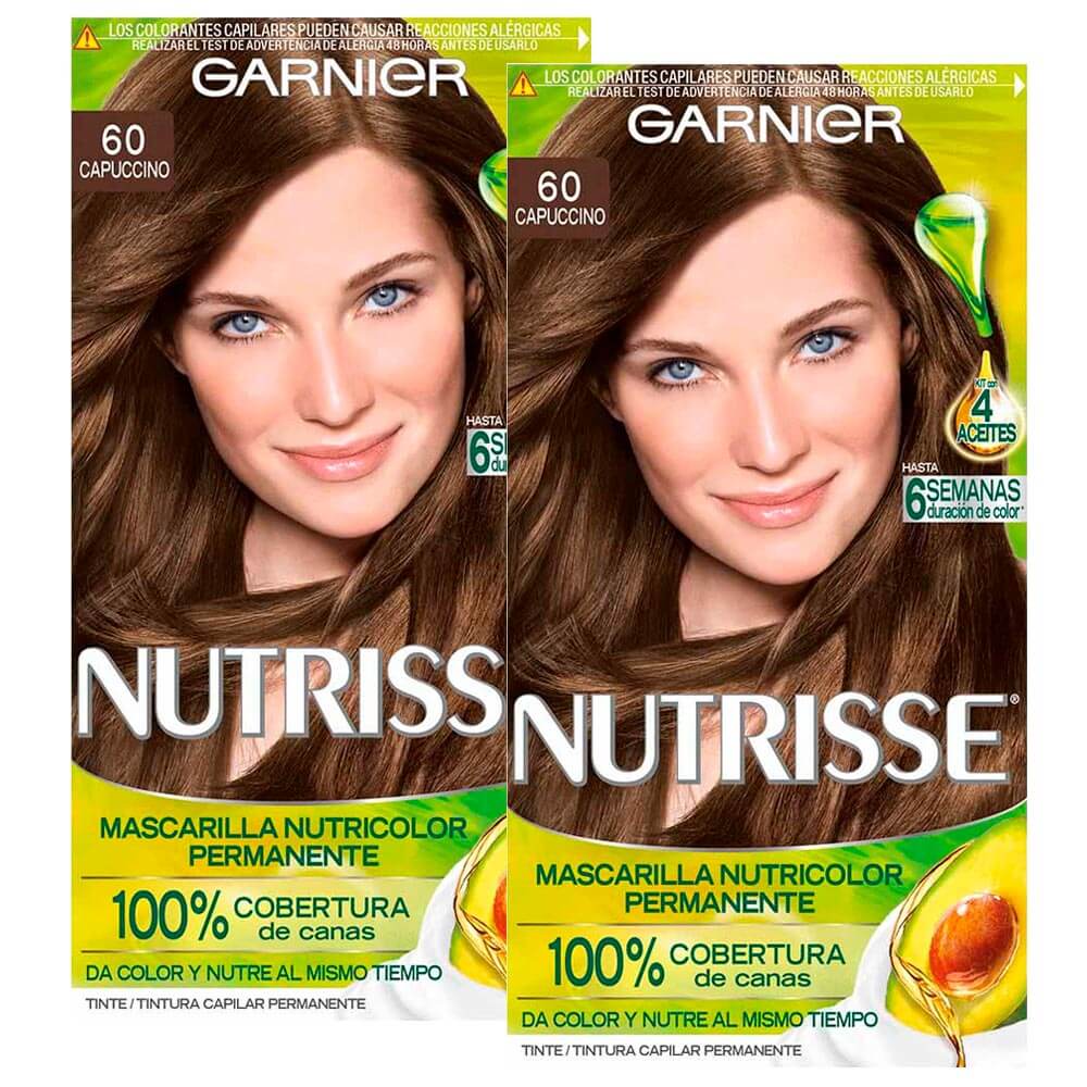Pack Tinte para Cabello GARNIER Nutrisse 60 Capuccino Caja 2un - Real Plaza
