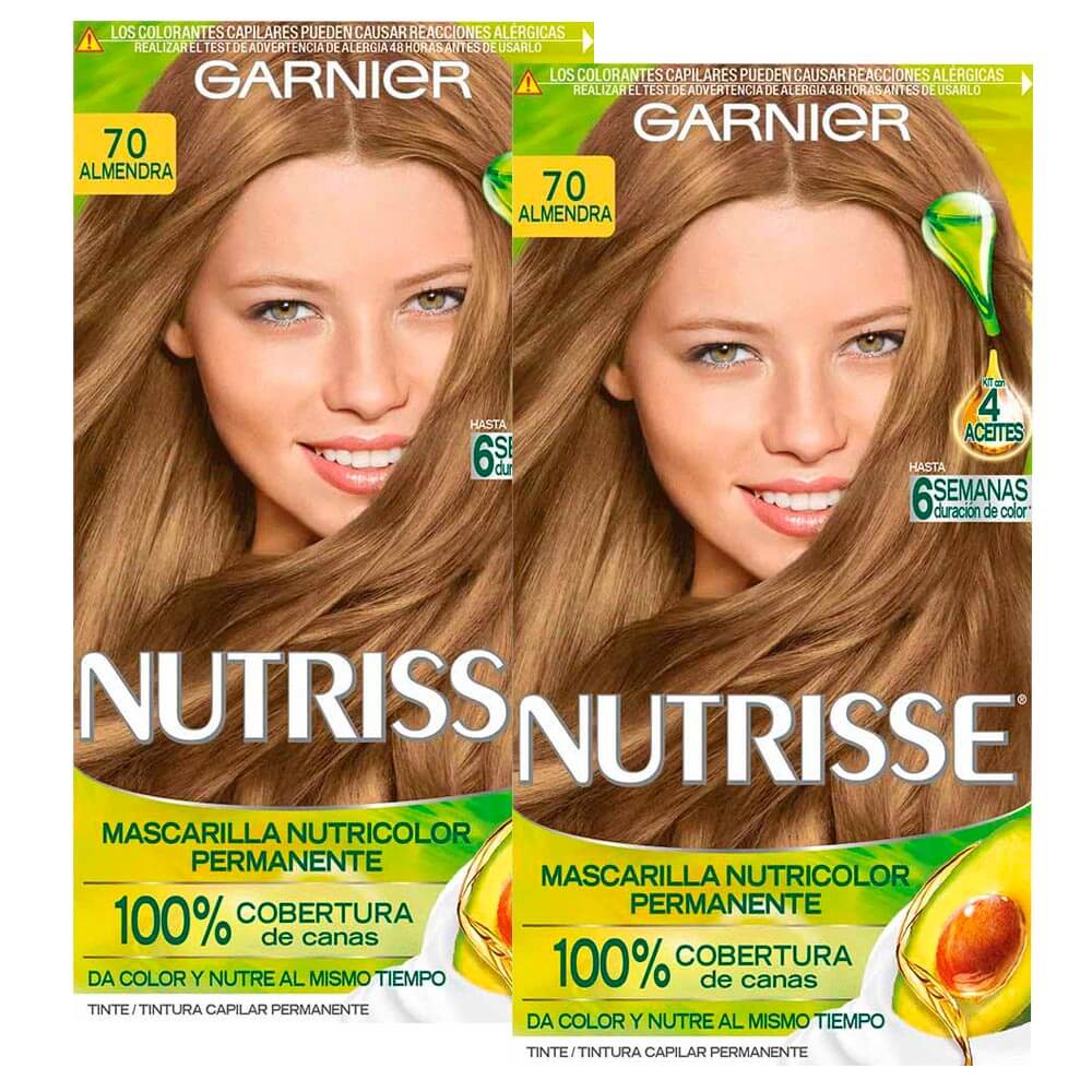 Pack Tinte para Cabello GARNIER Nutrisse 70 Champaña Caja 2un - Real Plaza