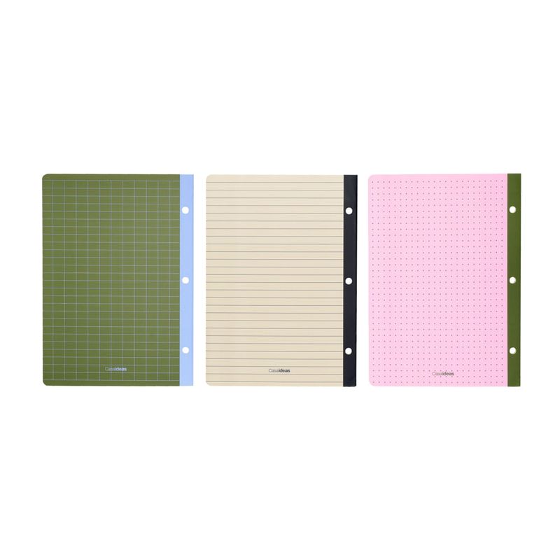 Set 3 Libretas Lineas Puntos y Cuadriculado - Real Plaza