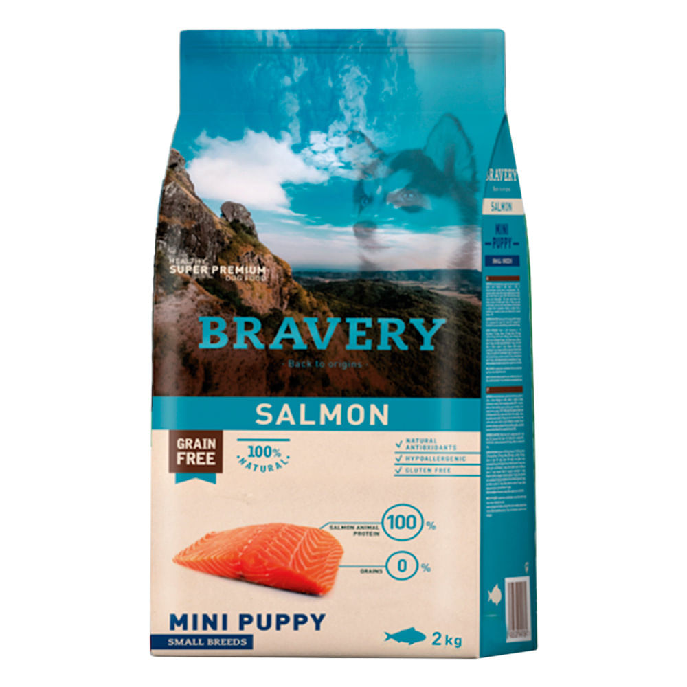 Bravery Cachorro Raza Pequeña Salmón 2Kg | Crecimiento ideal - Real Plaza