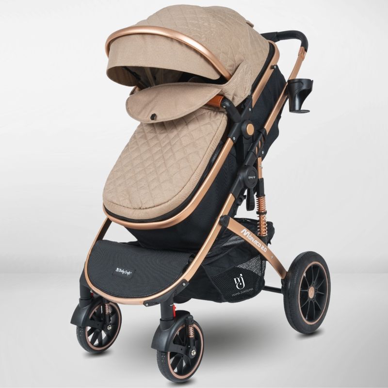 Coche Cuna Moisés de Lujo Mónaco 2.0 con Mochila Pañalera Beige - Real ...