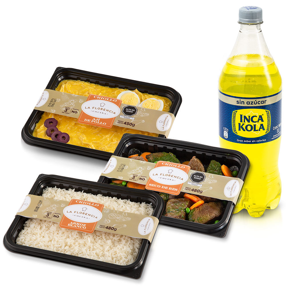 Pack Criollo LA FLORENCIA Seco de Res + Ají de Pollo + Arroz Blanco ...