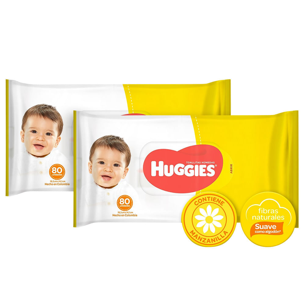 Pack HUGGIES Toallitas Húmedas Classic Paquete 80un x 2un - Real Plaza