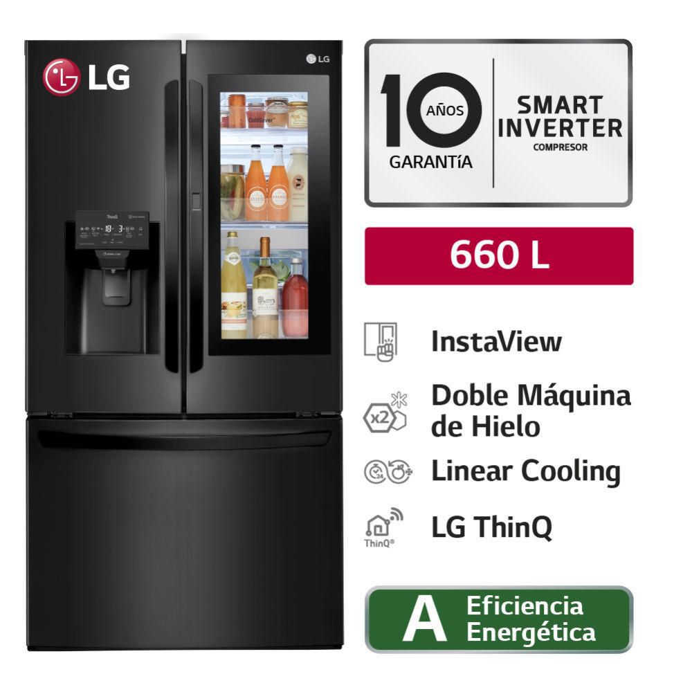 Refrigeradora LG French Door GM78SXT 660L Negro Mate - Real Plaza