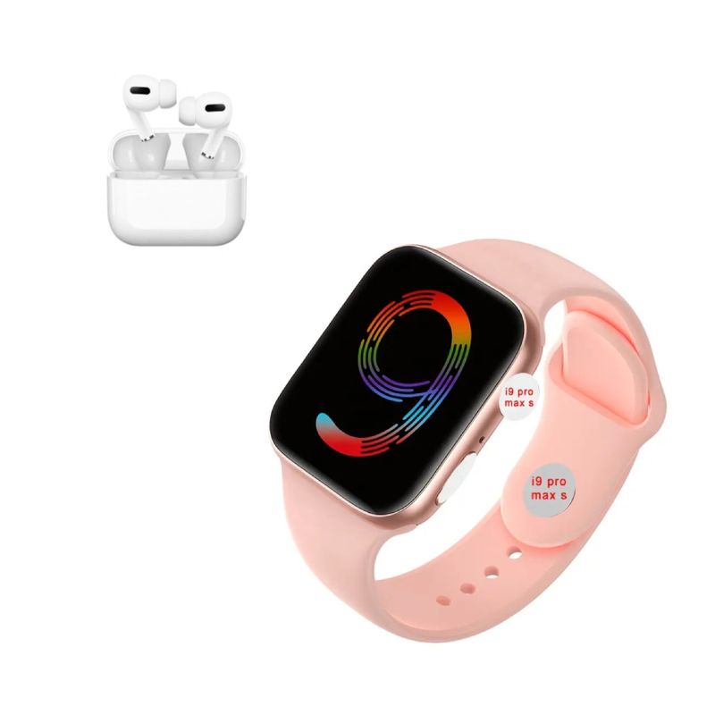 Smartwatch Bluetooth I9 Pro Max Serie 9 Rosado y Audífono I13 Pro ...