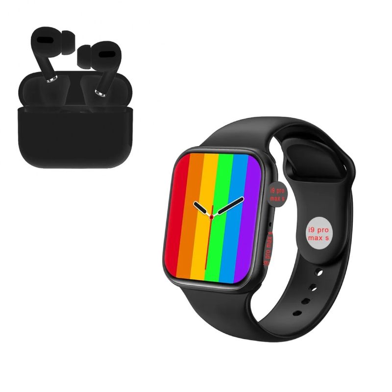 Smartwatch Bluetooth I9 Pro Max Serie 9 Negro y Audífono I13 Pro Negro ...