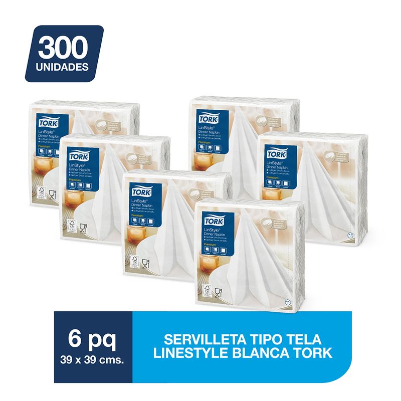 Servilleta TORK Linstyle Blanca 50 Und Pack x6 - Real Plaza
