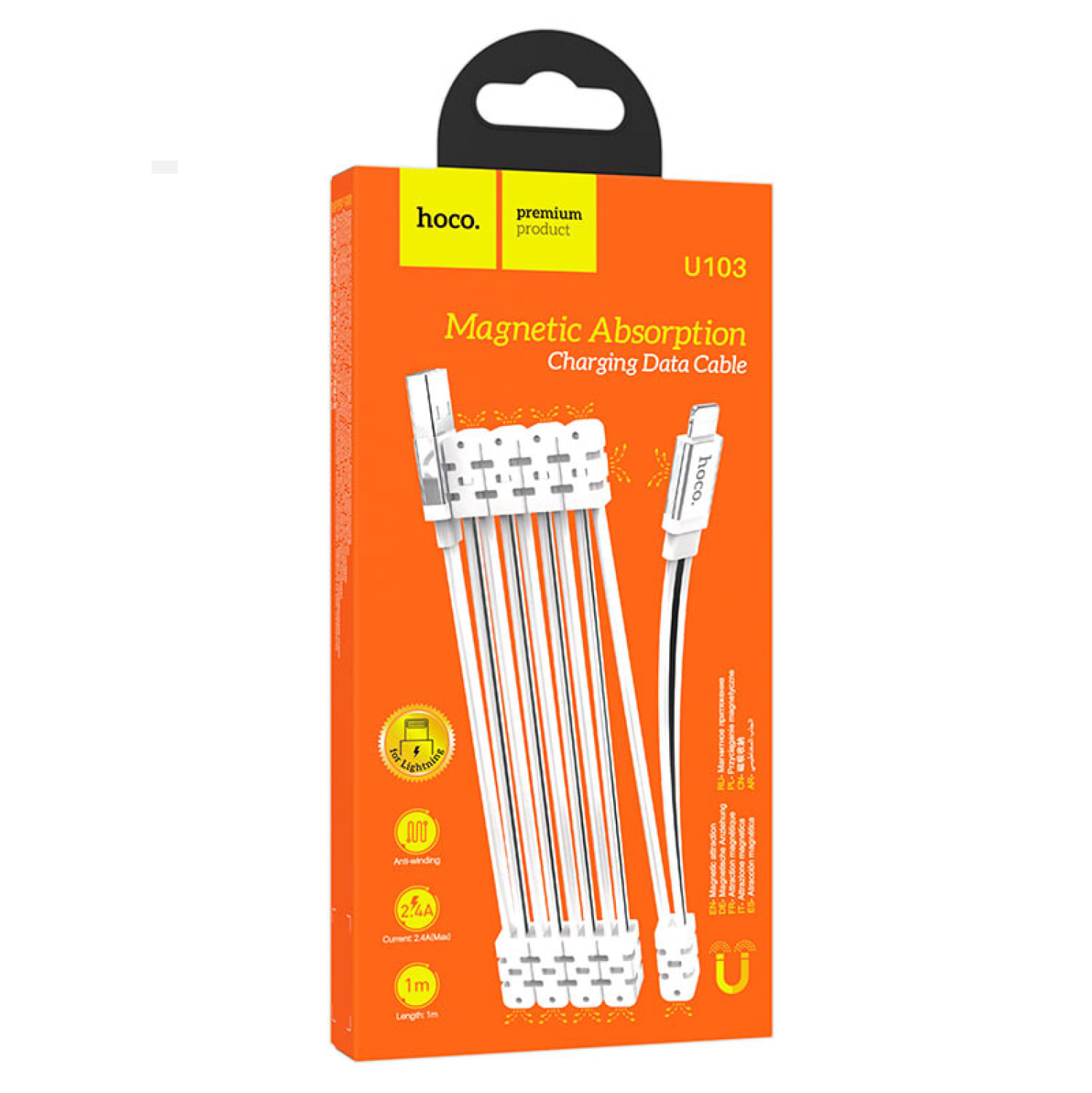 Cable De Datos Y Carga De Pliegue Magnético Lightning U103 Hoco - Real ...