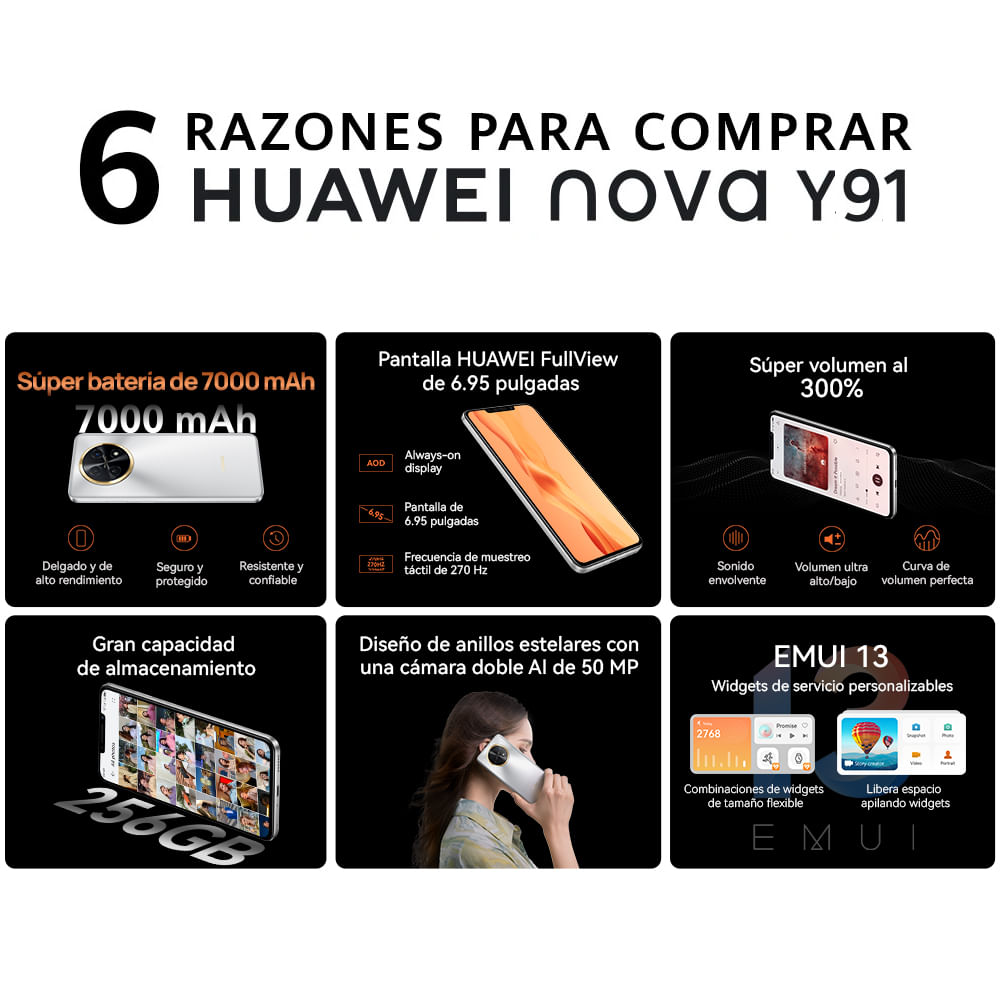 HUAWEI Smartphone Nova Y91 Silver 8GB+256GB Dual Sim - Real Plaza