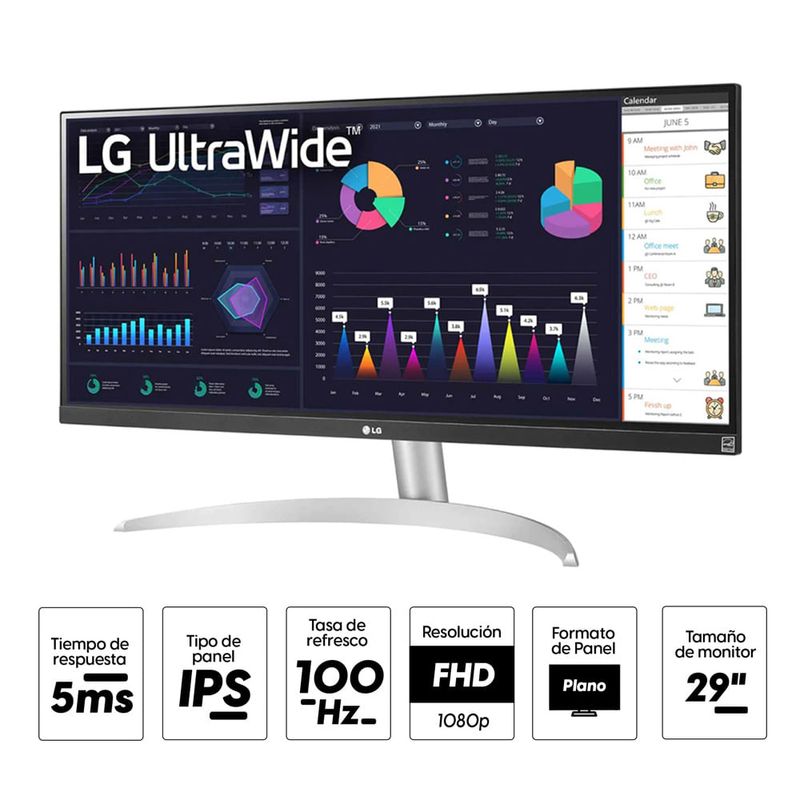 Monitor UltraWide LG 29" 29WQ600 FHD, Panel IPS, 5ms, 100 Hz, AMD ...