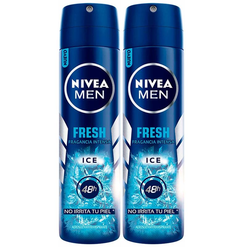 Pack Desodorante Spray NIVEA Fresh Ice Male 150ml Frasco 2un - Real Plaza