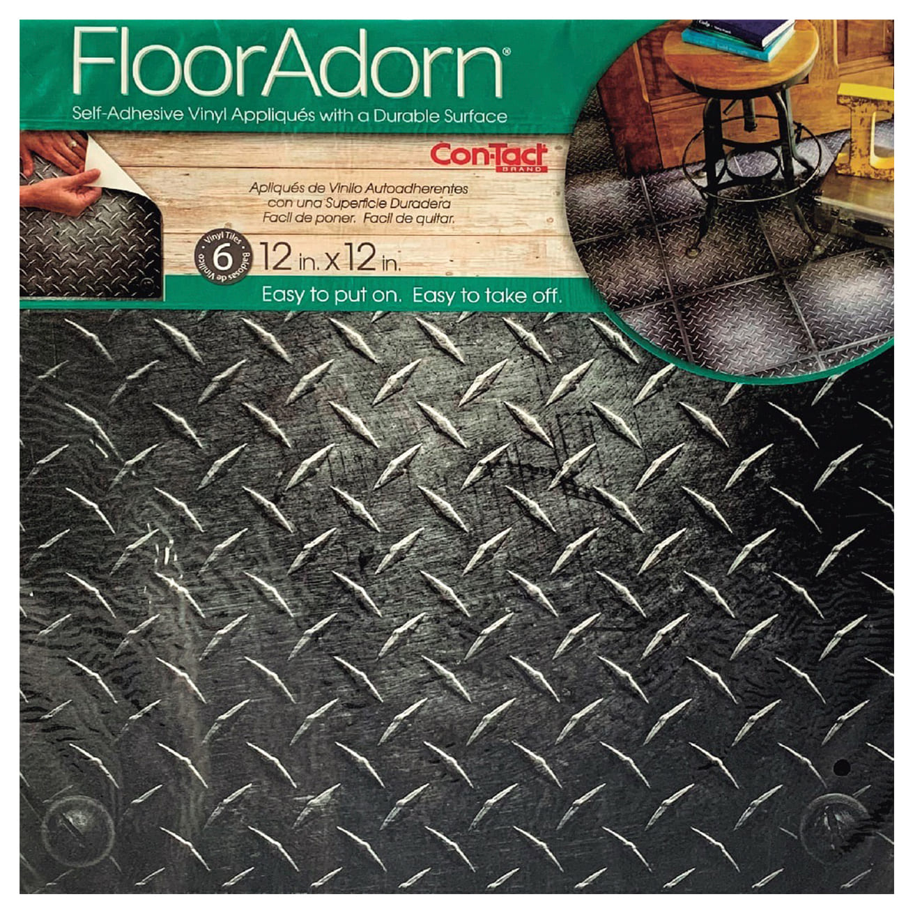 Láminas de Vinilo para Piso Contact Heavy Metal 6 unidades - Real Plaza