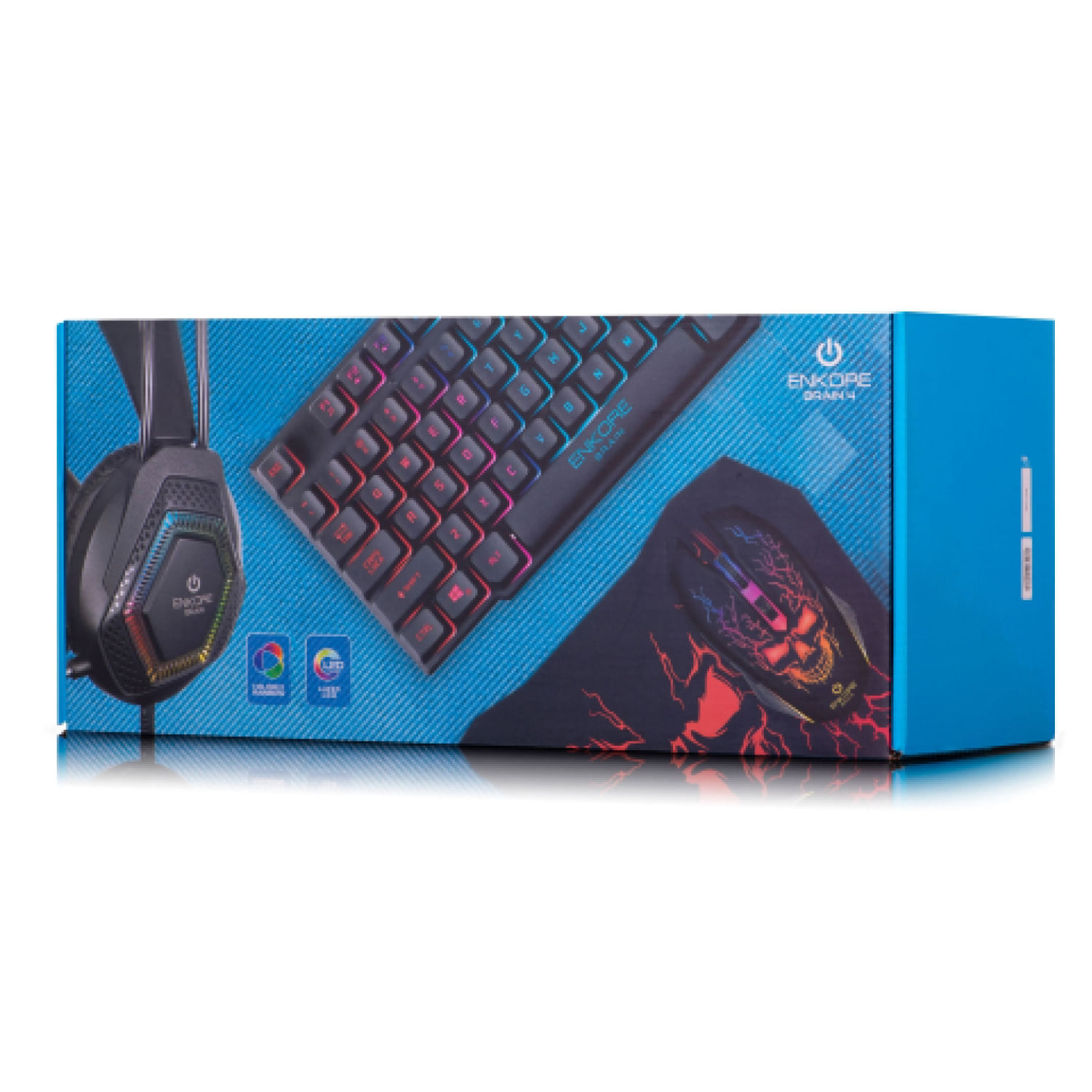 Combo 4 En 1 Gamer Teclado Y Mouse Brain 4 Enkore - Real Plaza