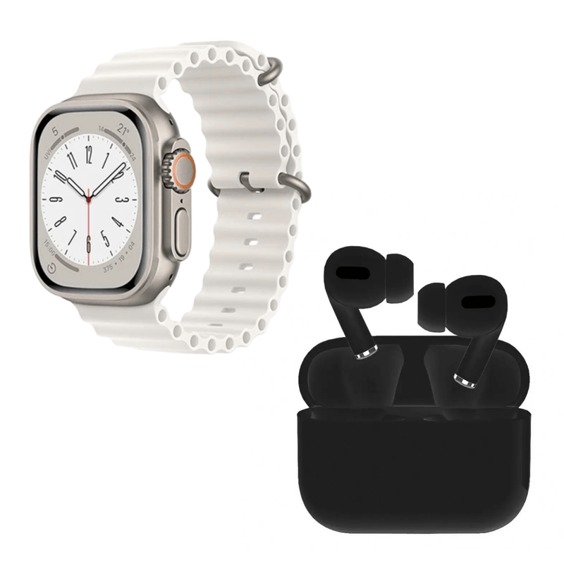Pack Smartwatch T900 Ultra Blanco y Audífonos I13 Pro Negro - Real Plaza