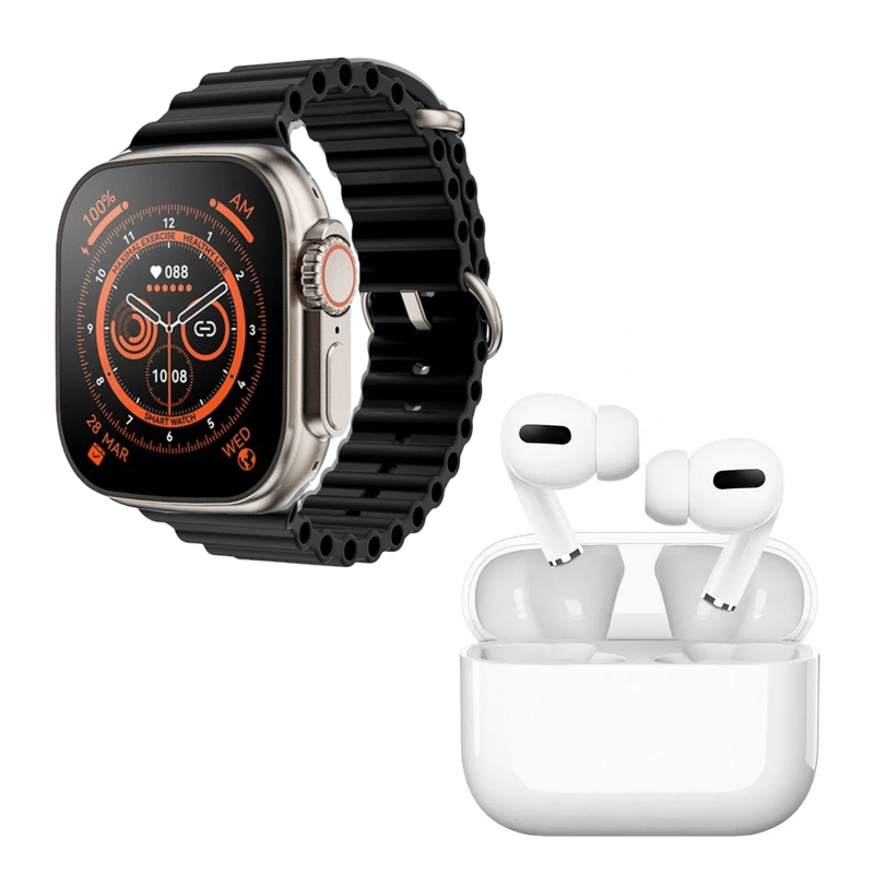 Pack Smartwatch H11 Ultra Negro y Audífonos I13 Pro Blanco - Real Plaza
