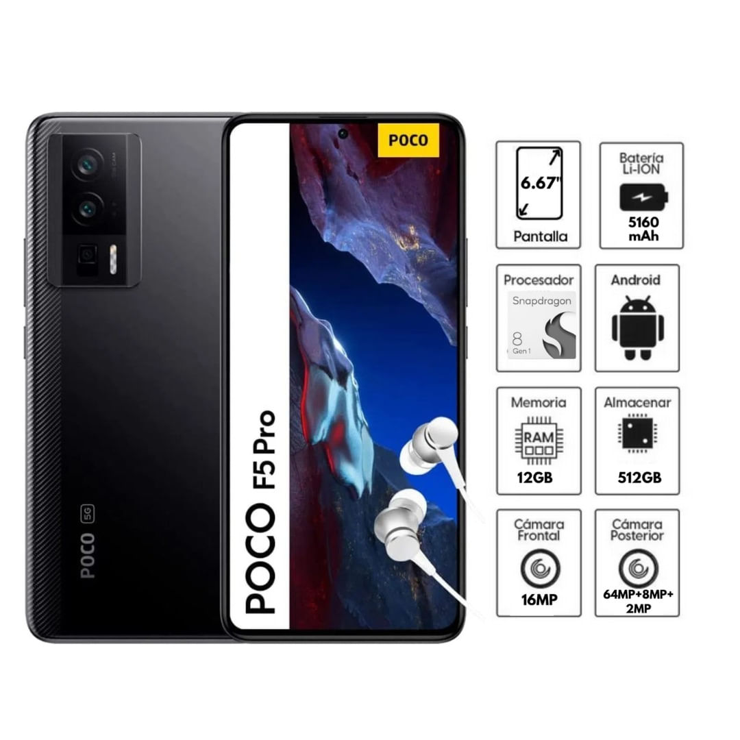 Celular POCO F5 Pro 512GB ROM 12GB RAM, Snapdragon 8+ Gen 1, Pantalla ...