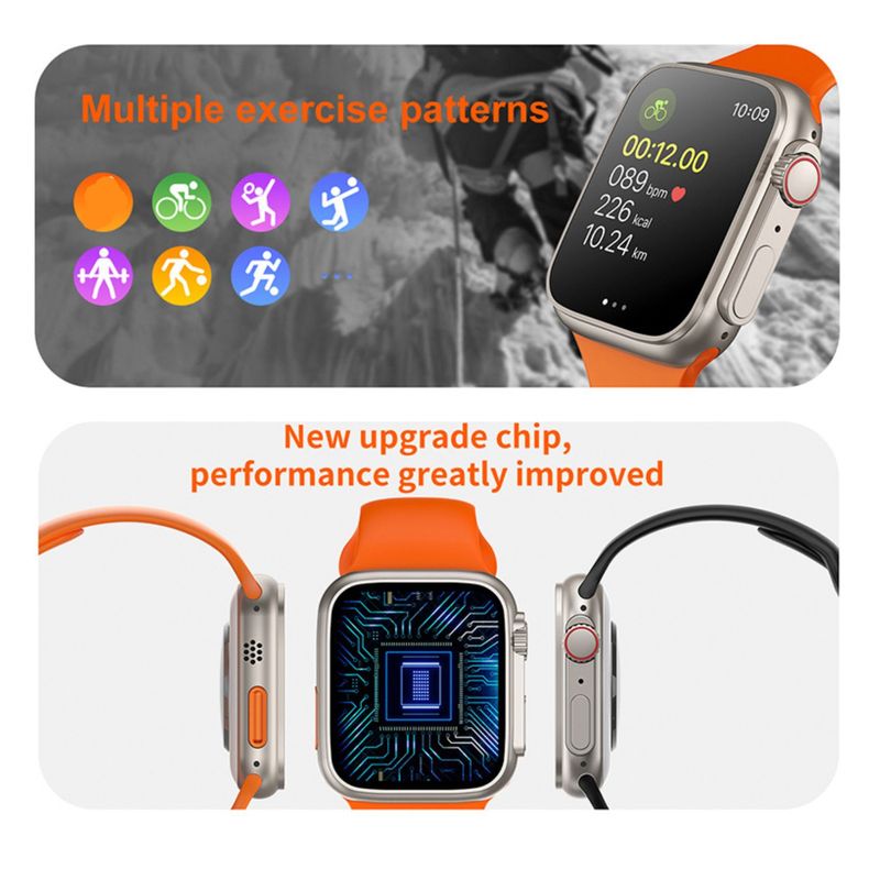 COMBO SMART WATCH I8 ULTRA INFINITY BIG 2.0 2023 - NARANJA - Real Plaza