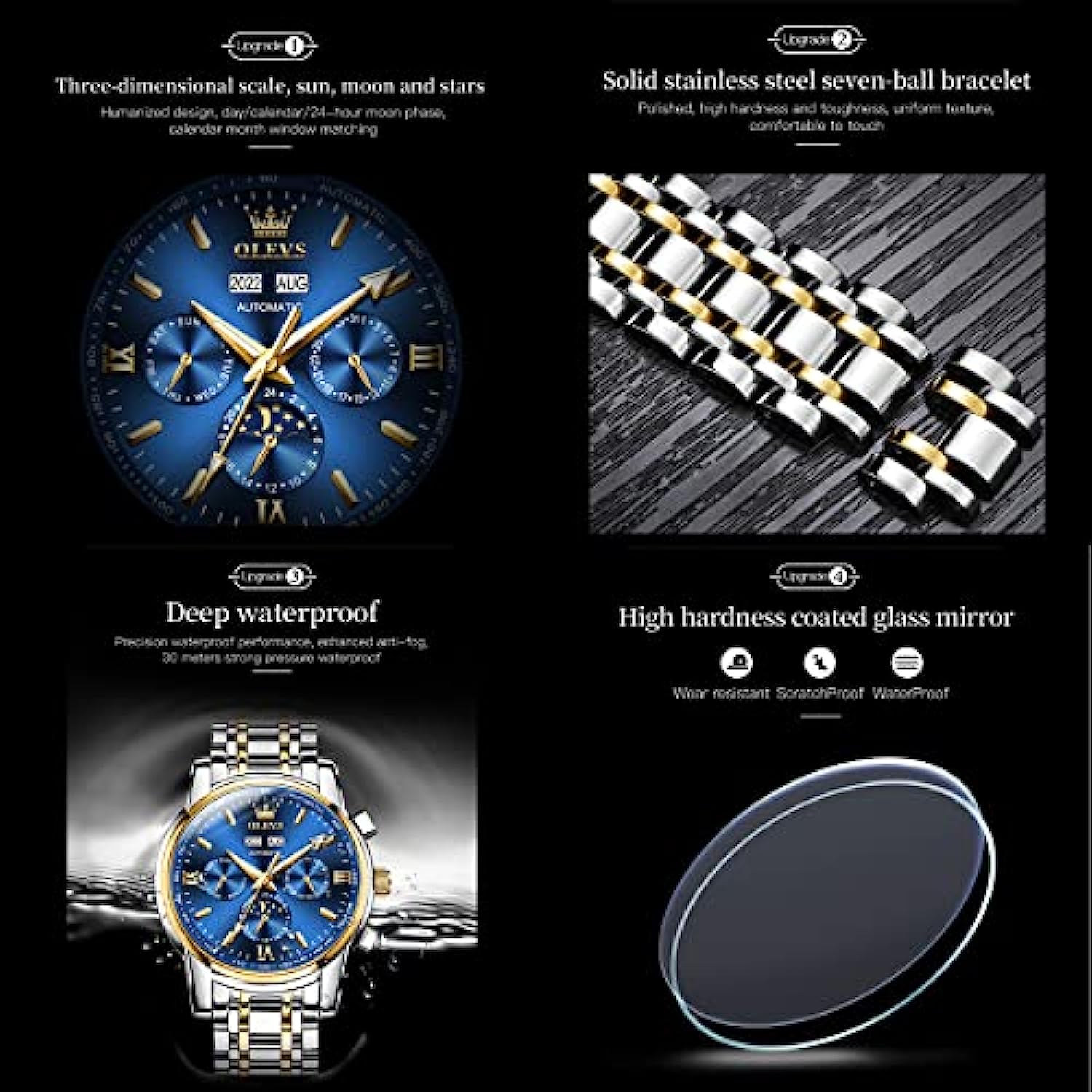 Reloj de Lujo Olevs 6633-Jl para Hombre en Plateado - Real Plaza