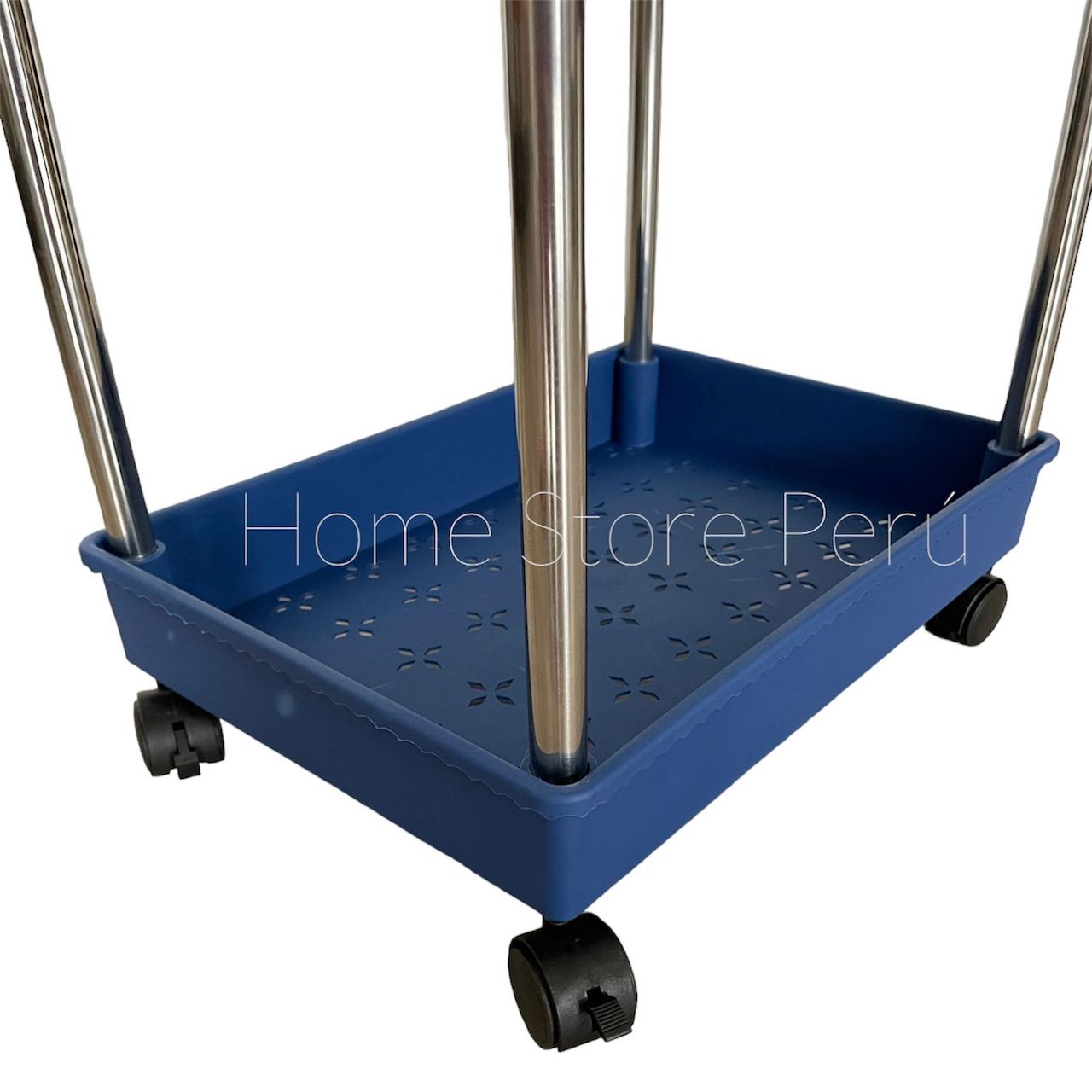 Carrito 3 niveles con asa Paris azul - Real Plaza