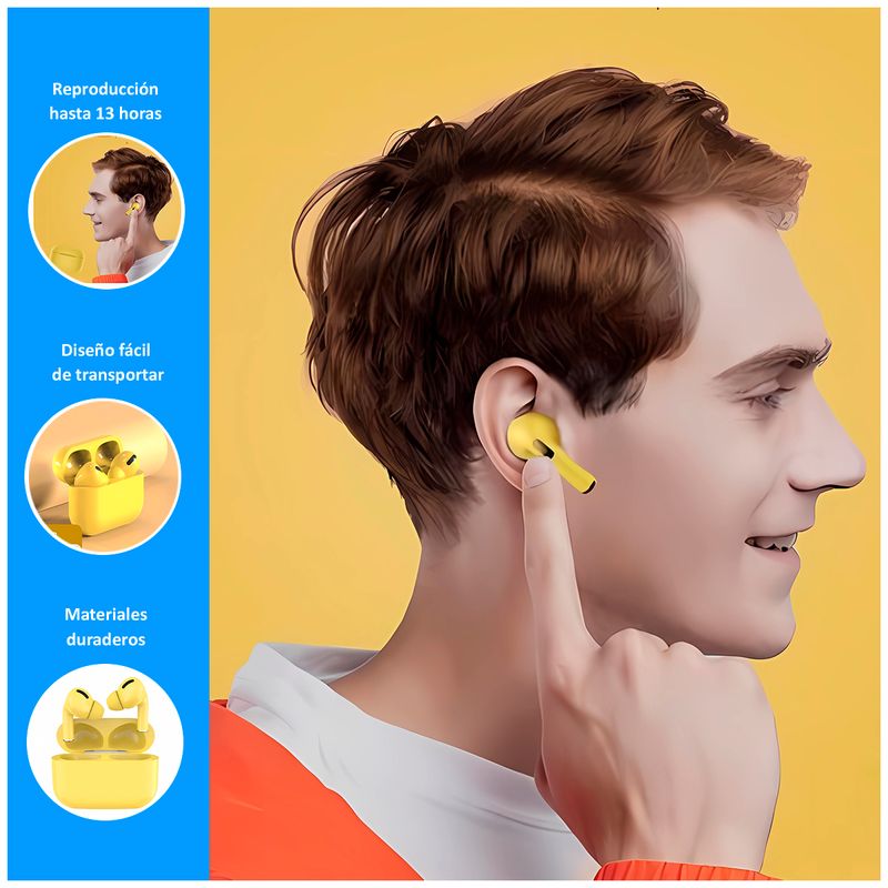 Audífonos Bluetooth Inpods 13 Pro Amarillo - Real Plaza
