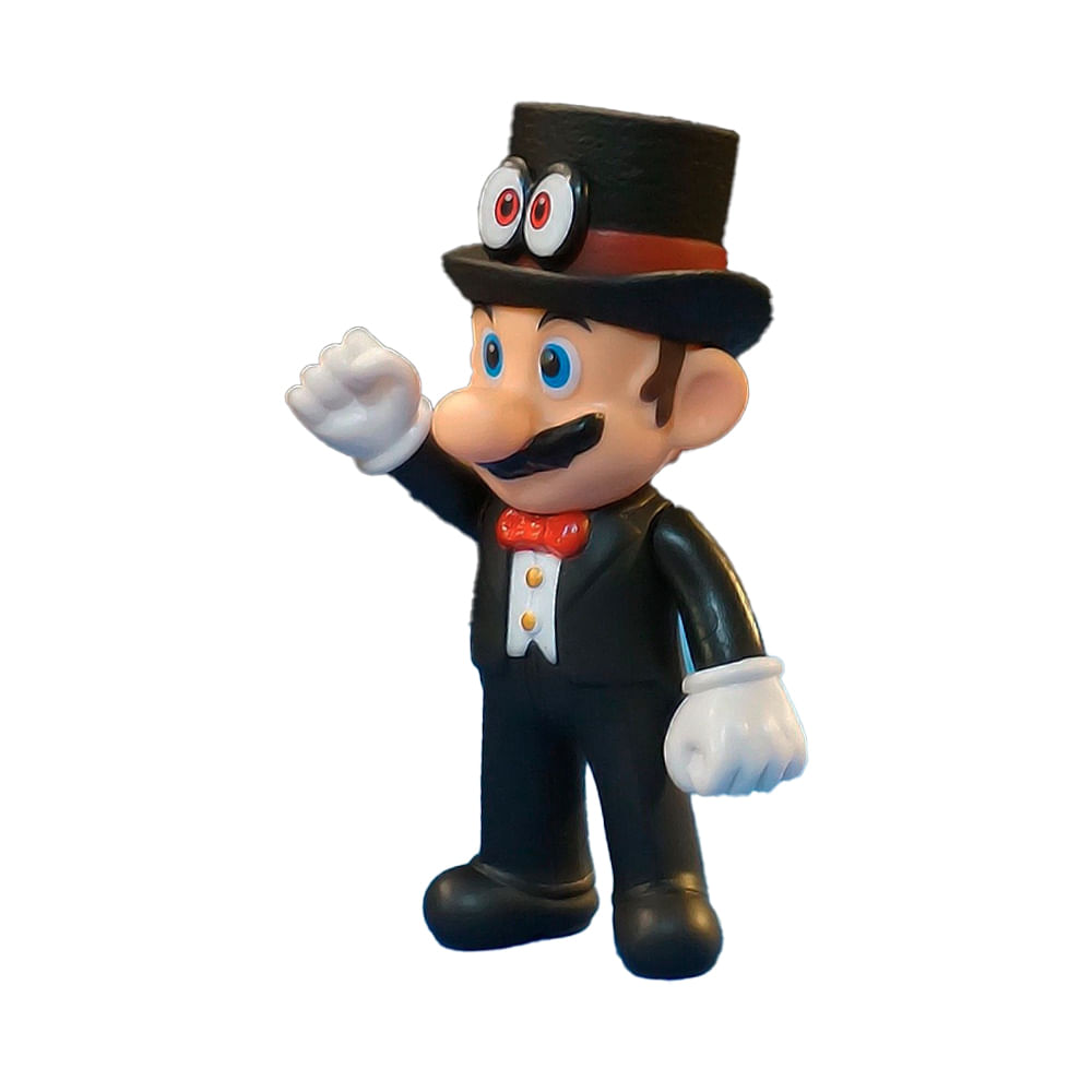 Muñeco Super Mario - Figura Mario con Cappy Traje Tuxedo Negro ...