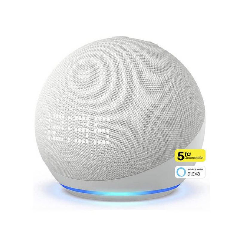 Parlante Inteligente Amazon Alexa con Reloj Echo Dot 5ta Generación ...