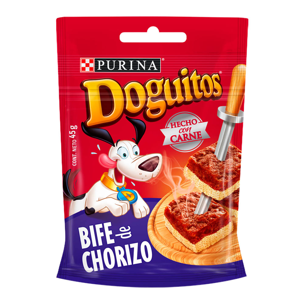 Snacks para Perros Adultos Purina Doguitos Sabor Bife de Chorizo 45g x3 ...