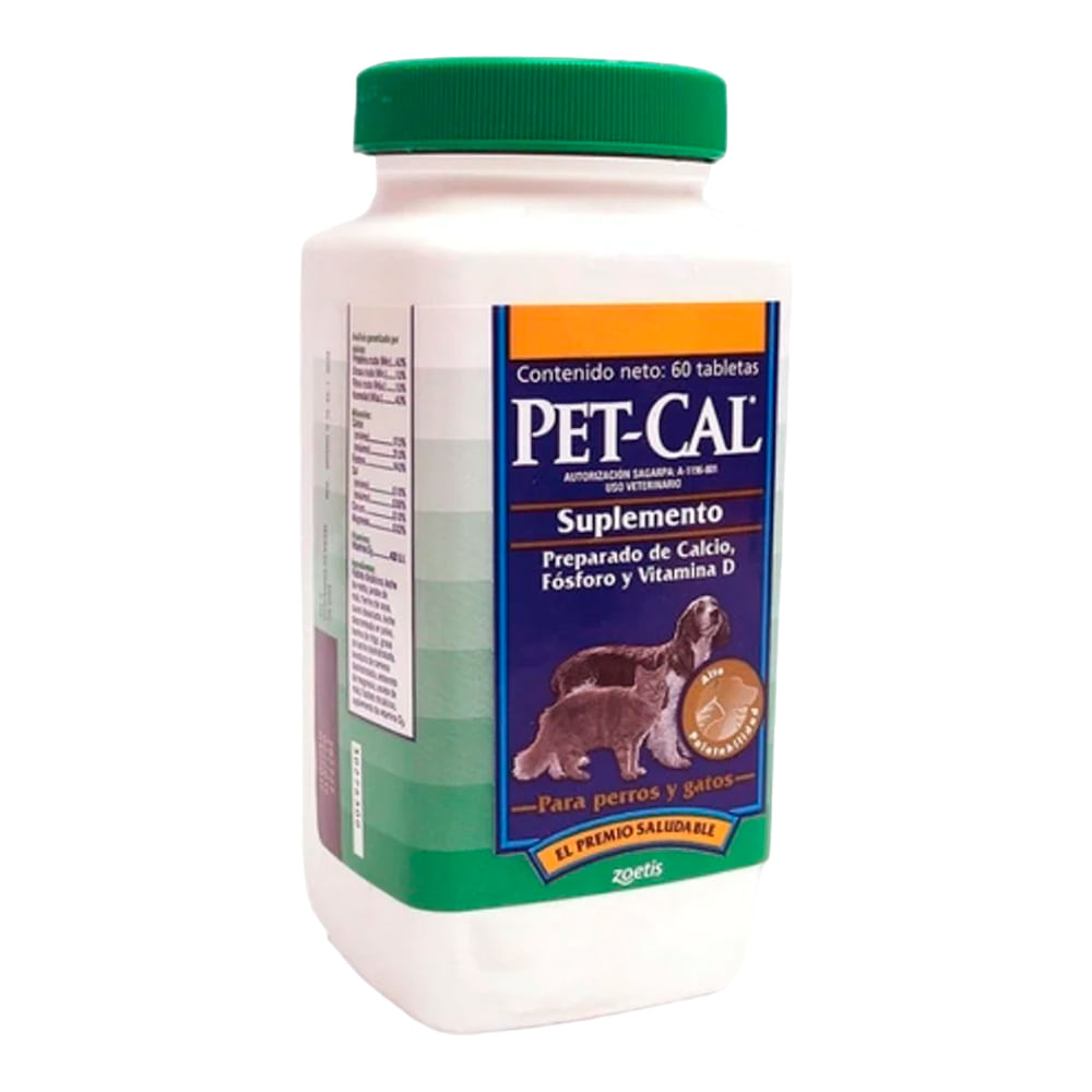 Pet Cal Suplemento Huesos Y Articulaciones Perro Gato 60 Tab - Real Plaza