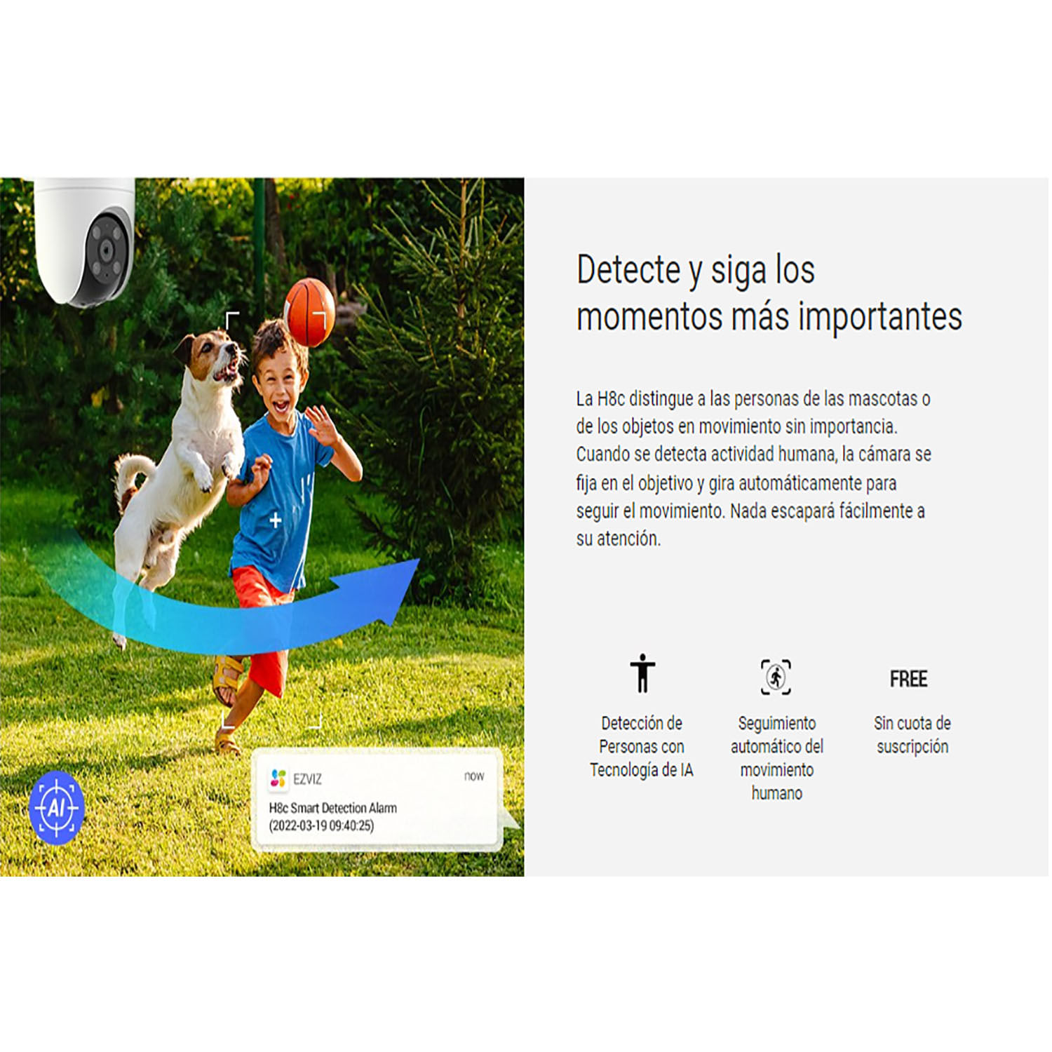 Cámara Inalámbrica Wifi H8C Ezviz 1080p Exterior Full Hd Sd 128Gb ...