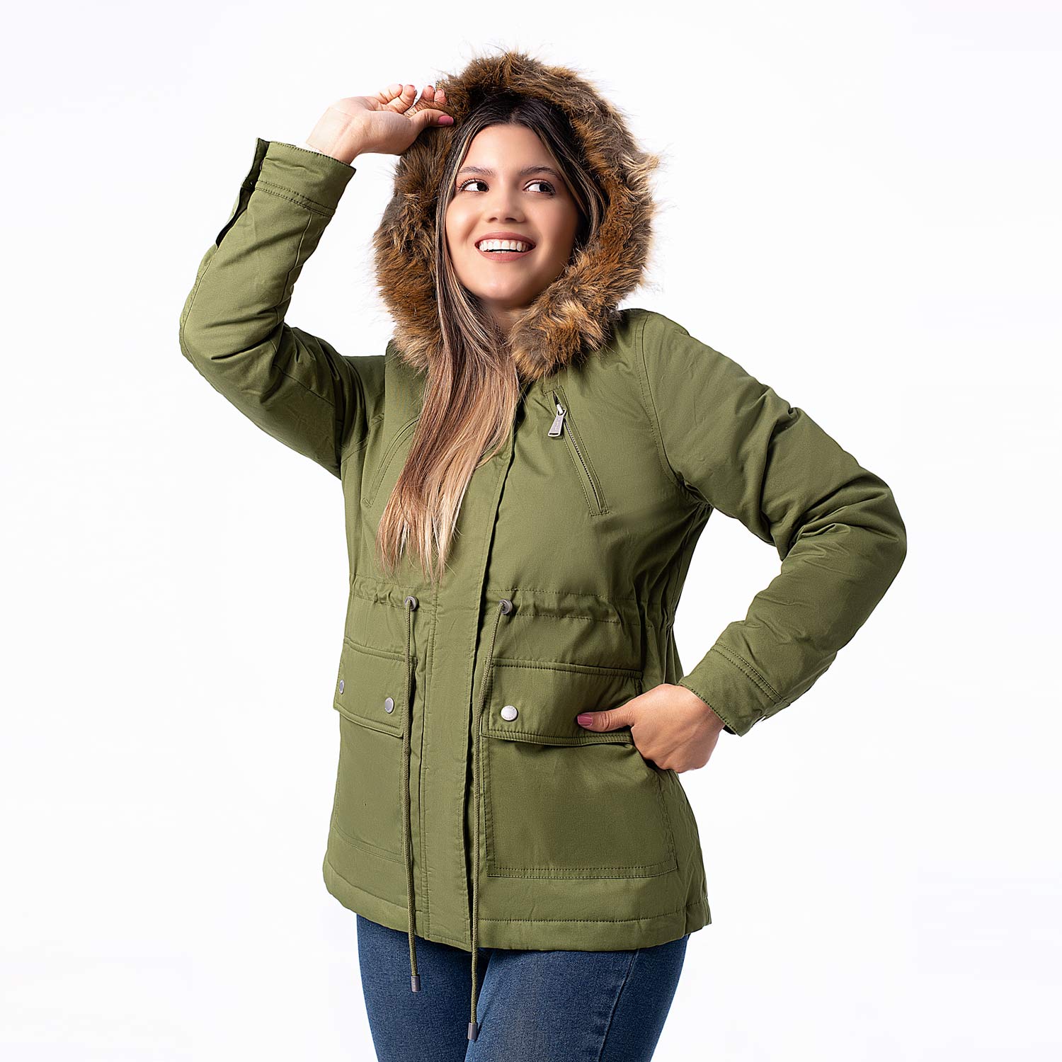 Casaca Manelik Drill Mujer Pionier Verde Militar Xl - Real Plaza