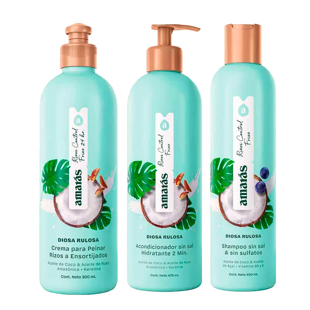 Pack AMARÁS Shampoo Diosa Rulosa 400ml + Acondicionador Diosa Rulosa ... Pack AMARÁS Shampoo Diosa Rulosa 400ml + Acondicionador Diosa Rulosa ...