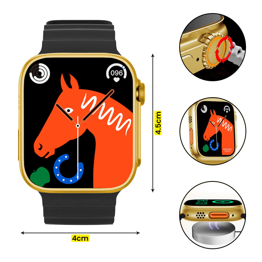 Smartwatch G9 Ultra PRO Gold de 49 mm Serie 9 y Set de Correas - Real Plaza