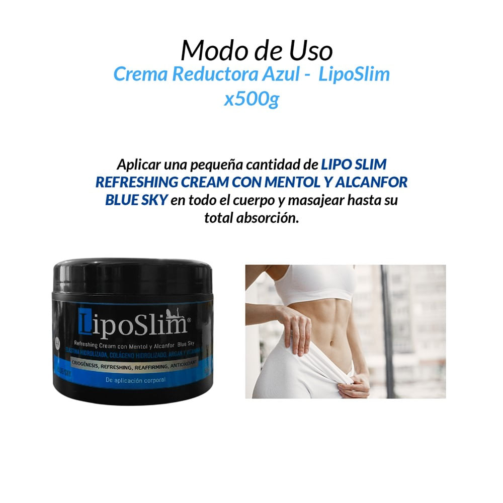 Crema Reductora Azul LipoSlim 500 Gramos 3 Unidades - Real Plaza