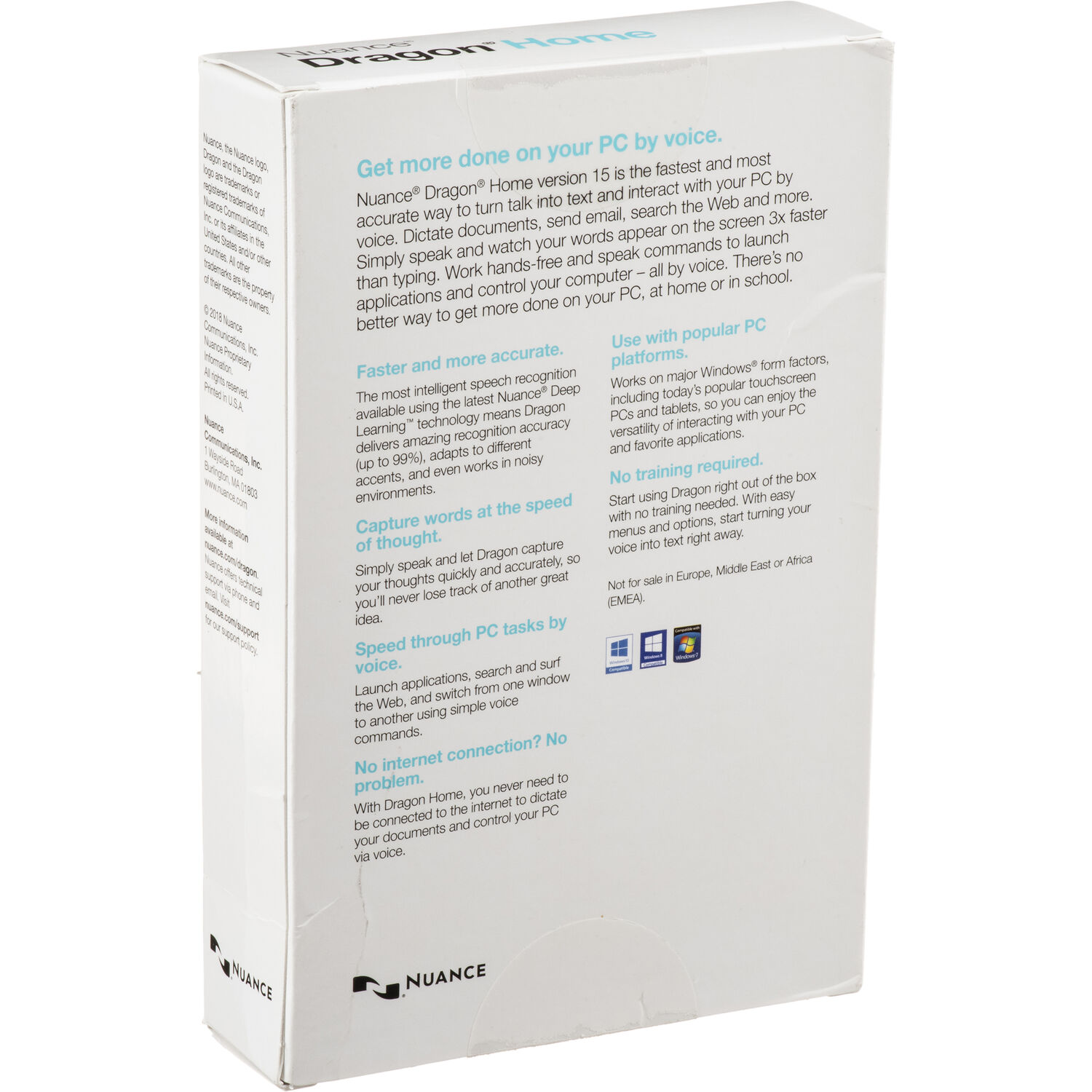 Software de Reconocimiento de Voz Nuance Dragon Home 15 en Caja - Real ...