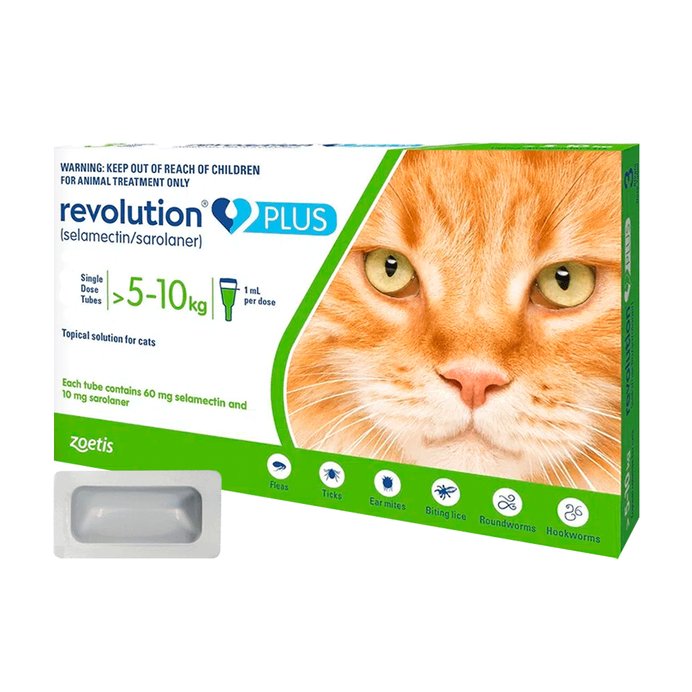 Revolution Plus Zoetis 1 unidad x 1ml Verde Felinos 5-10kg - Real Plaza