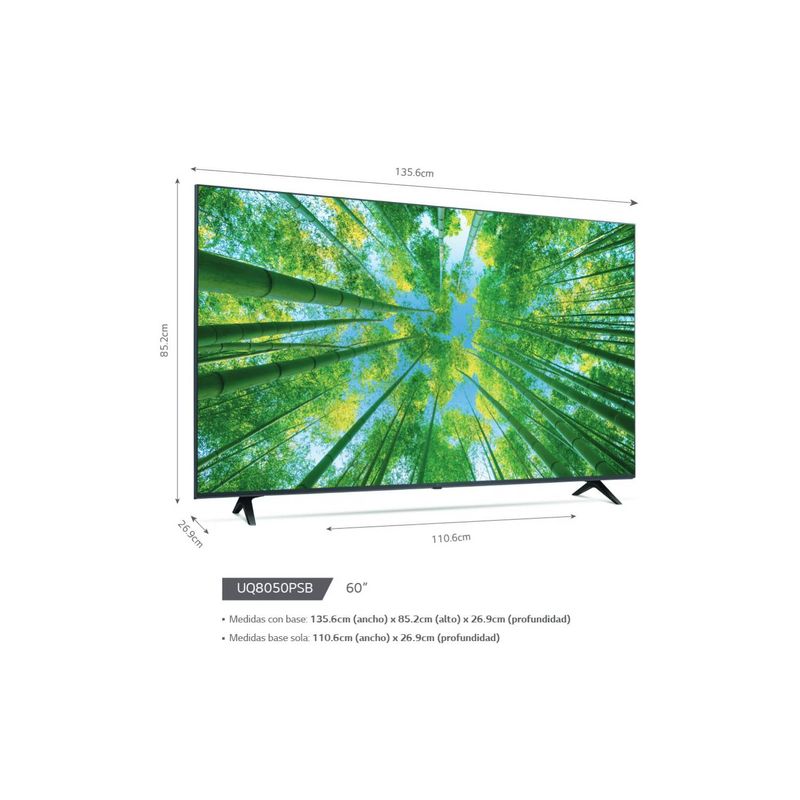 Televisor LG LED Smart TV 60" UHD 4K ThinQ AI 60UQ8050PSB - Real Plaza