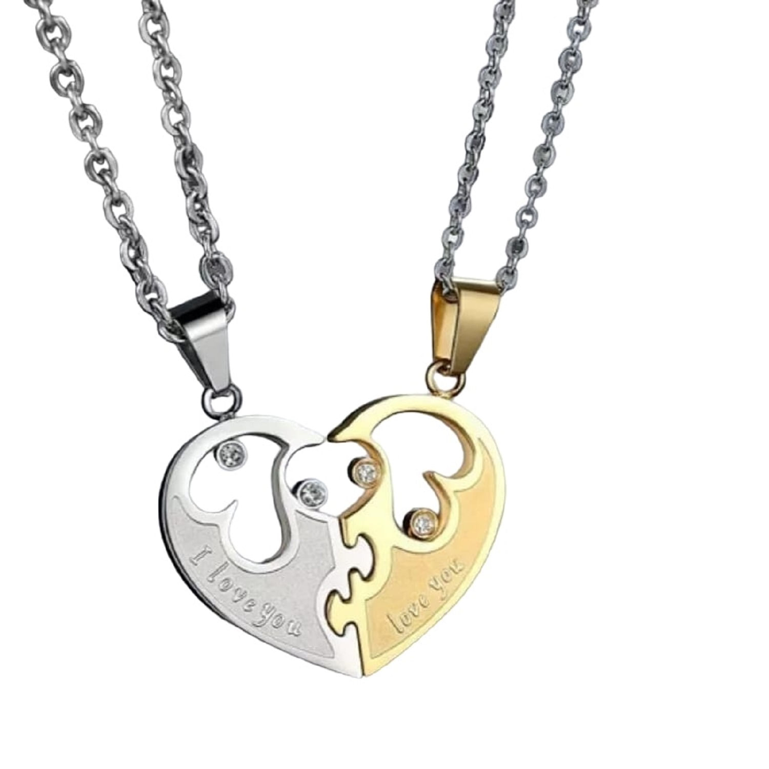 Set de Collares Parejas Enamorados Novios Genieka Corazones - Real Plaza