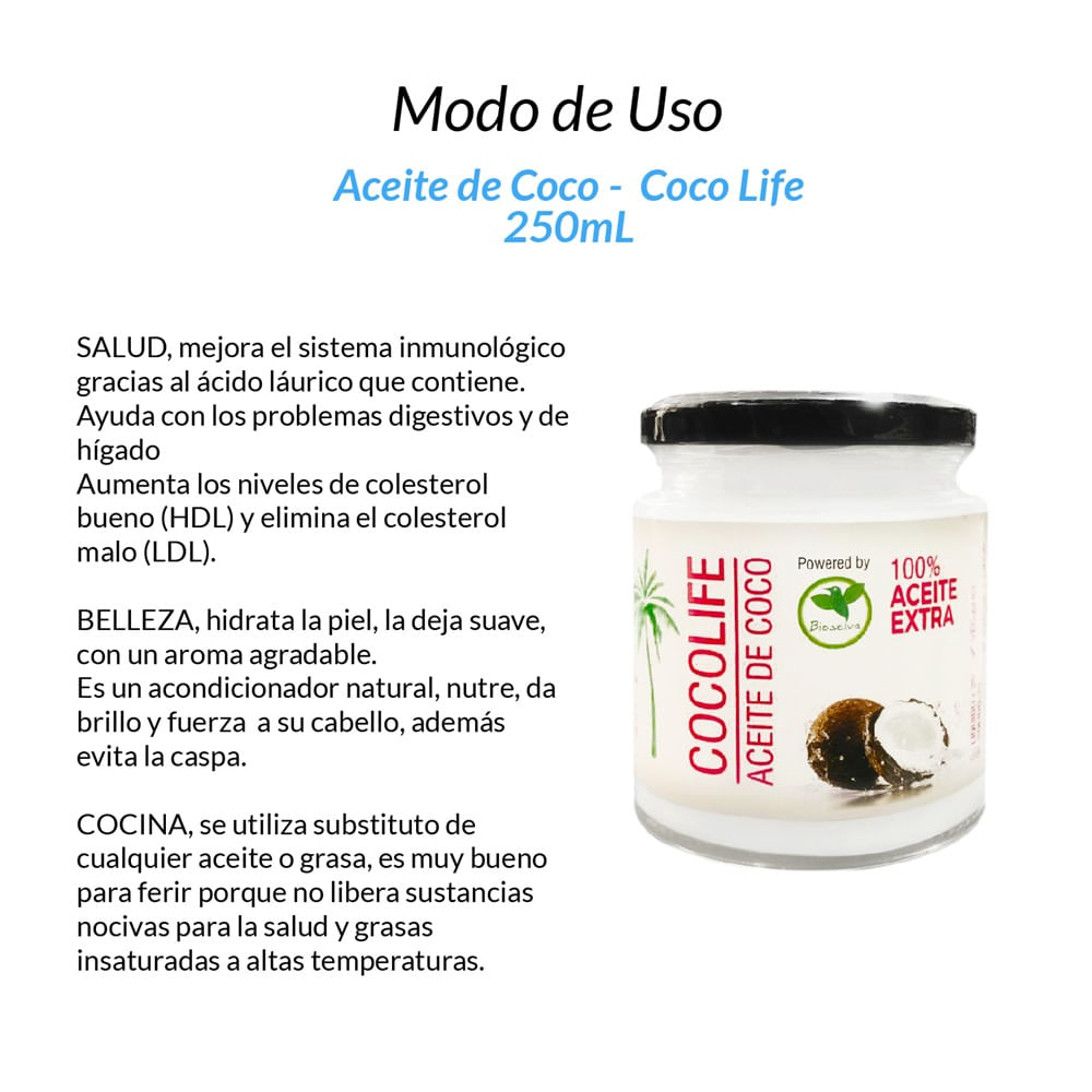 Coco Life Aceite de Coco 250 ml 2 Unidades - Real Plaza