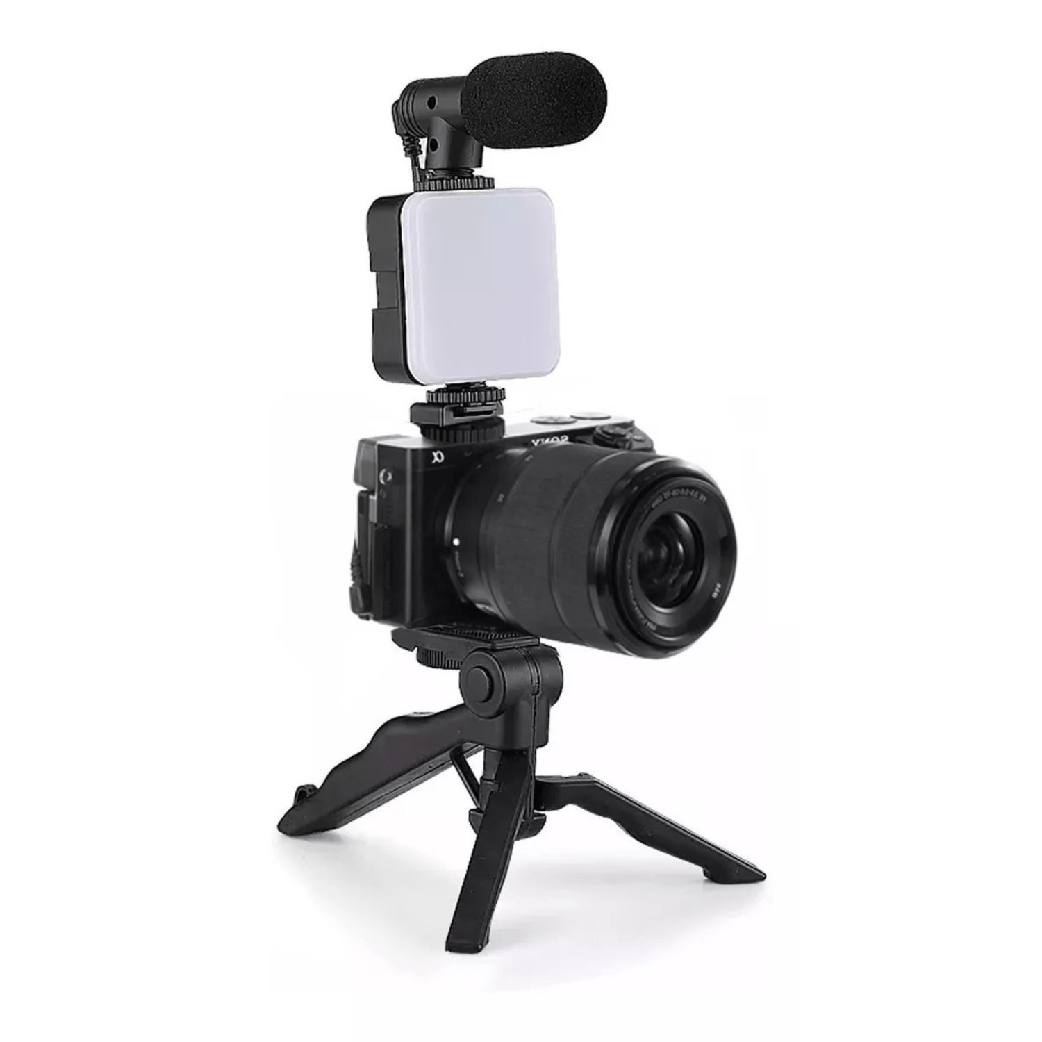 Kit Vlogger - Micrófono, Luz LED Y Trípode - Real Plaza
