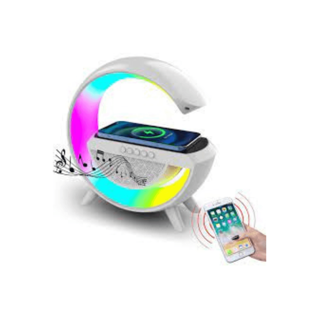 Lámpara Parlante Smart Cargador Inalámbrico Radio con Luz Led Rgb ...